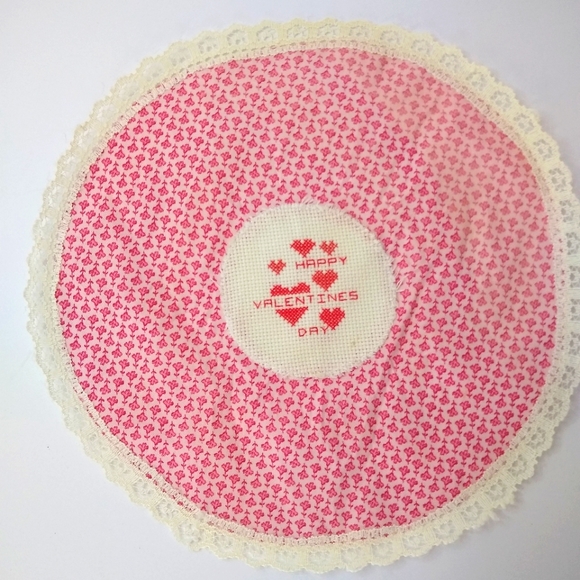 Handmade | Dining | Vintage Valentines Day Handmade Doile | Poshmark